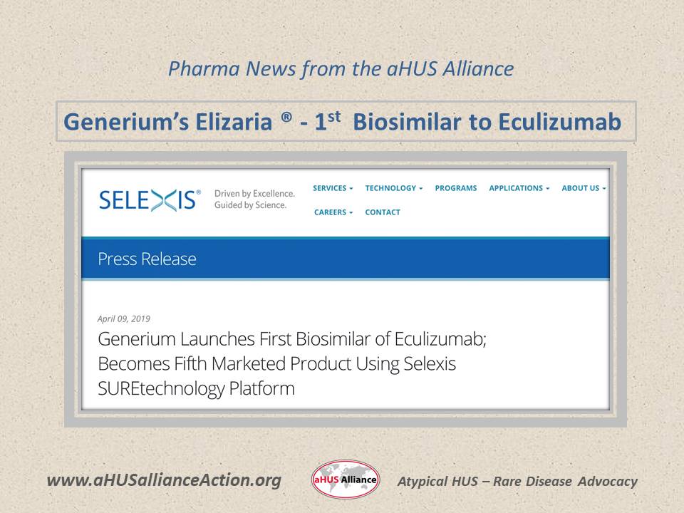 Generium's Elizaria: First Biosimilar to Eculizumab - aHUS Alliance ...